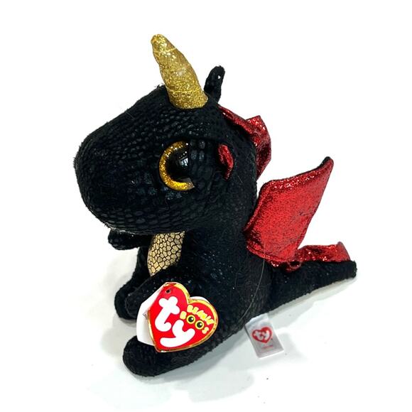 Ty | Toys | Ty Beanie Boos Grindal Black Dragon Glitter Wings | Poshmark